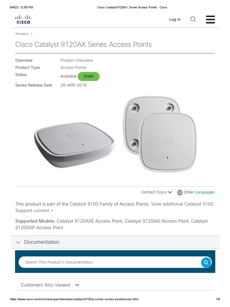 Cisco Catalyst 9120AX Series Access Points - Cisco | PDF | Wireless ...