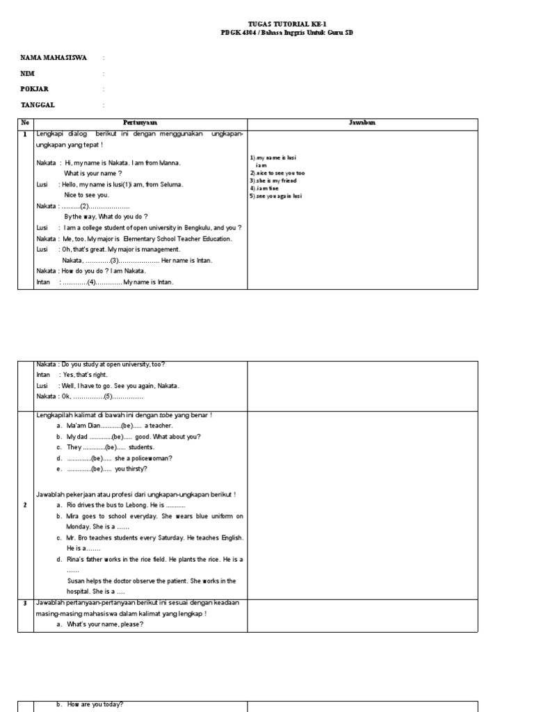Tugas 1 Bing Guru SD 2023 | PDF