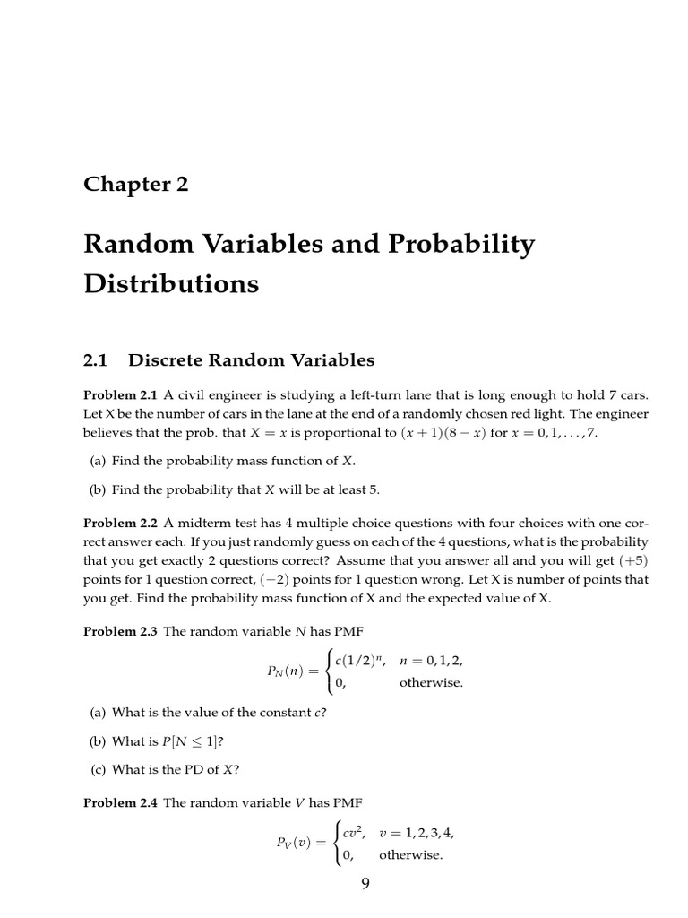 Probability and Stochastic Process Chap 2 Exercise by Nguyễn Thị Thu Thủy (Sami-Hust) | PDF ...