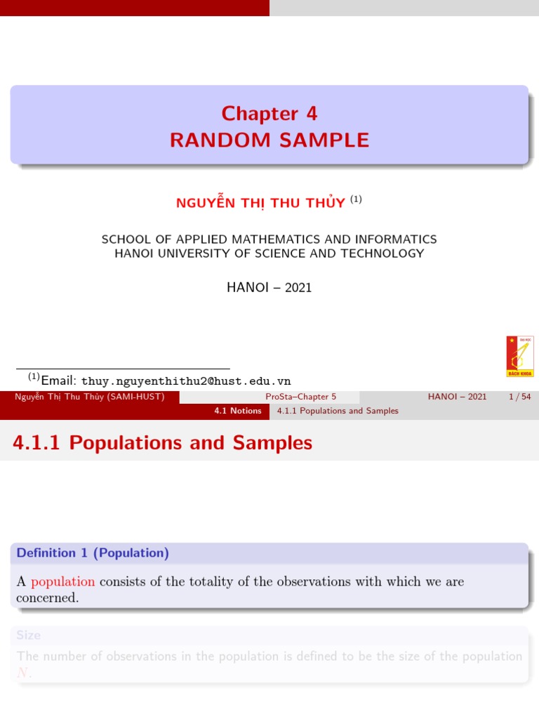 Probability and Stochastic Process Chap 4 Exercise by Nguyễn Thị Thu Thủy (Sami-Hust) | PDF ...