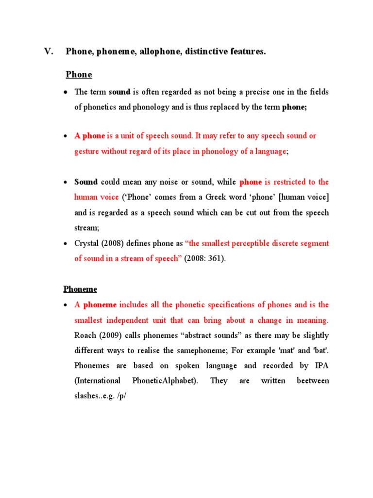 Phone Phoneme Allophone | PDF