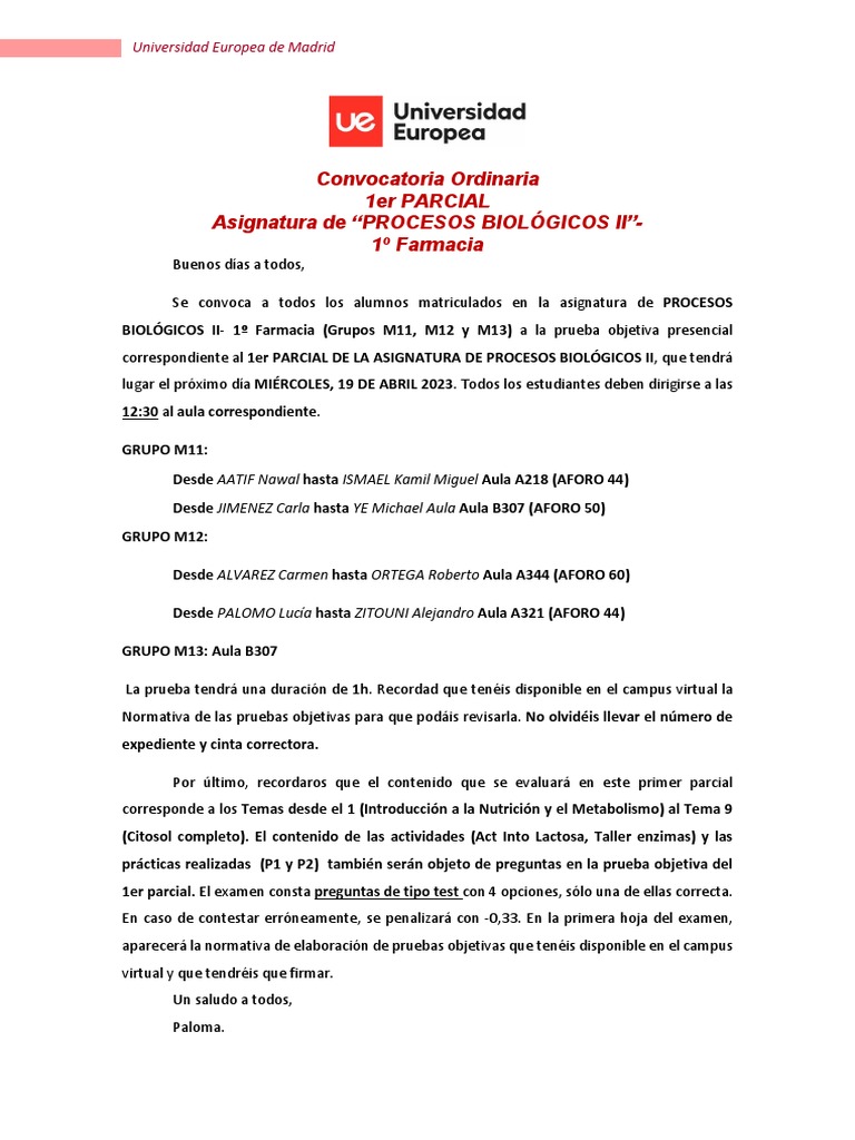 Conv Ord 1er Parcial PB2 2022-2023 (1) | PDF