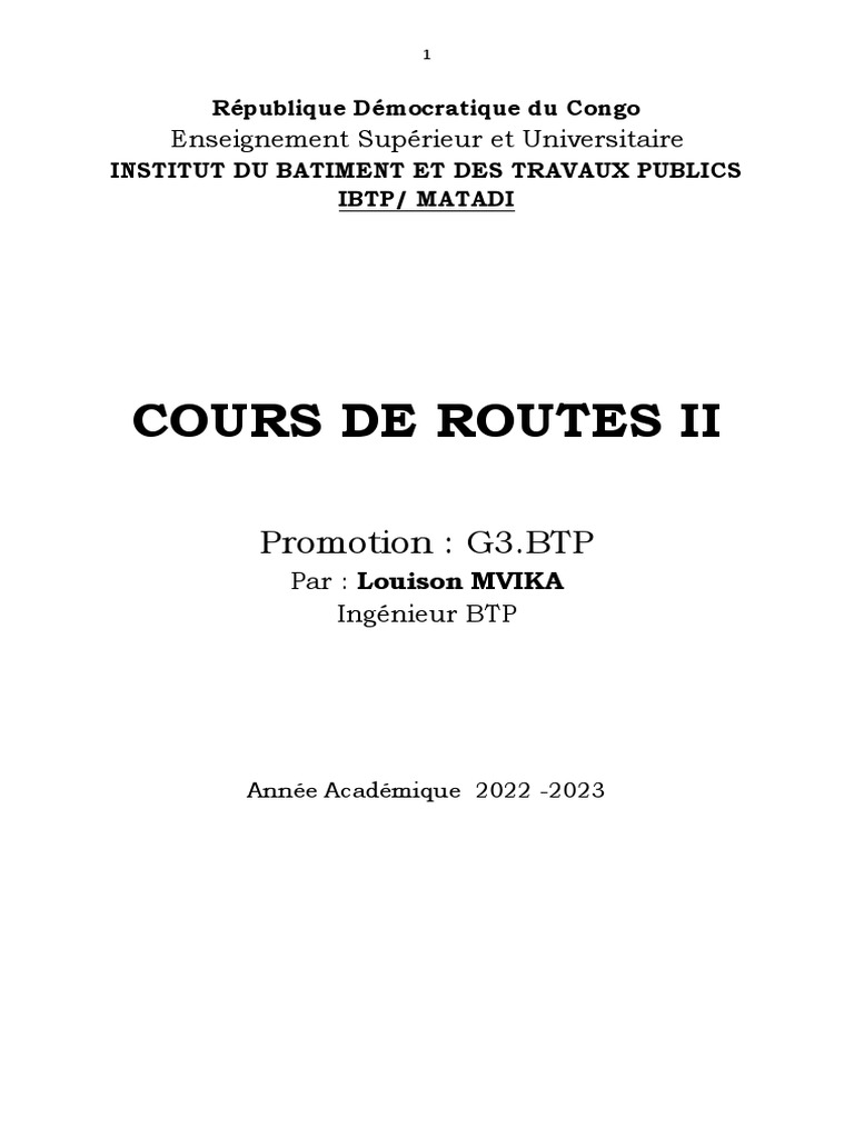 Cours de Routes Ii | PDF