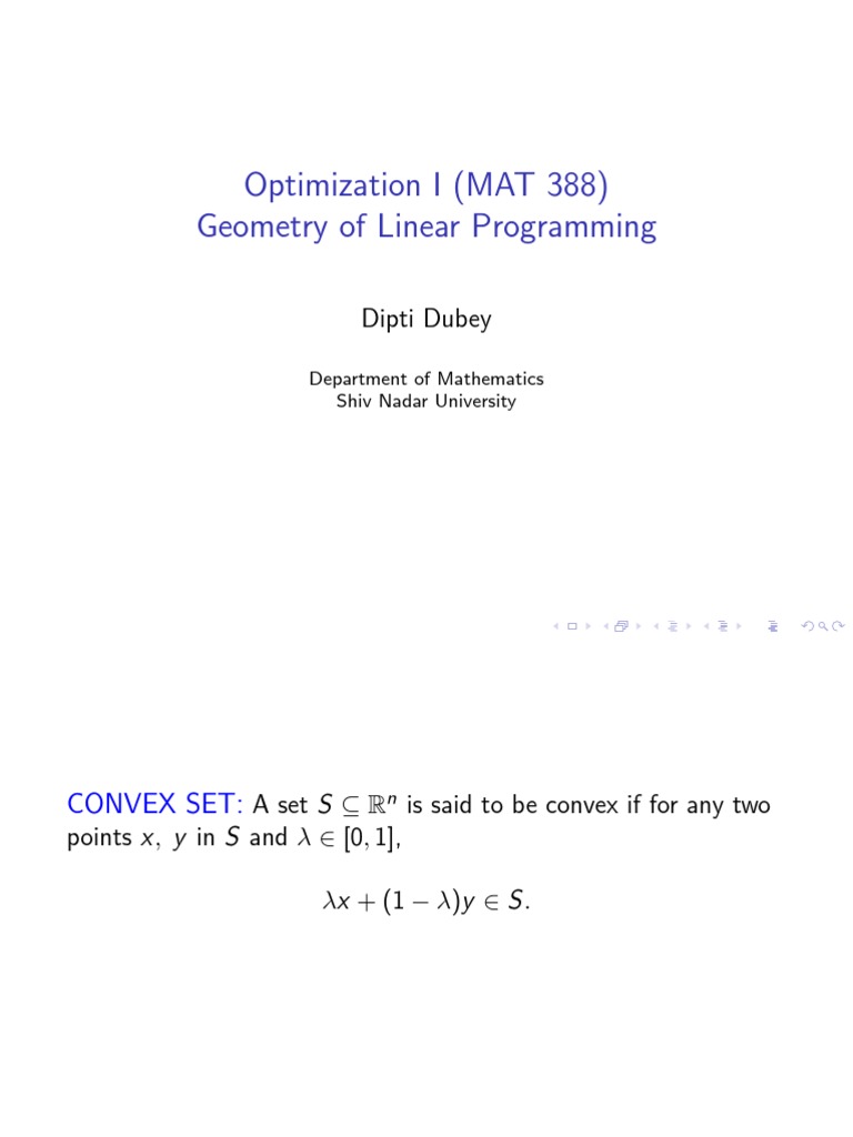 Lecture 2 - Geometry of LP | PDF