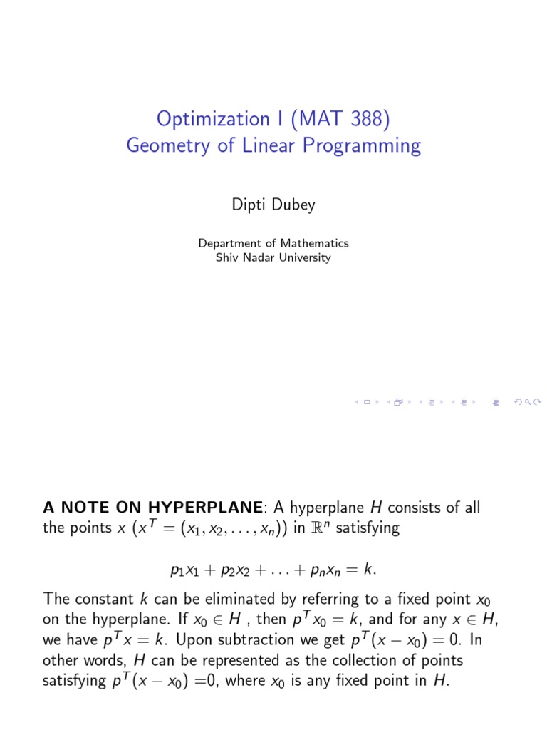 Lecture 3 - GEOMETRY of LP | PDF