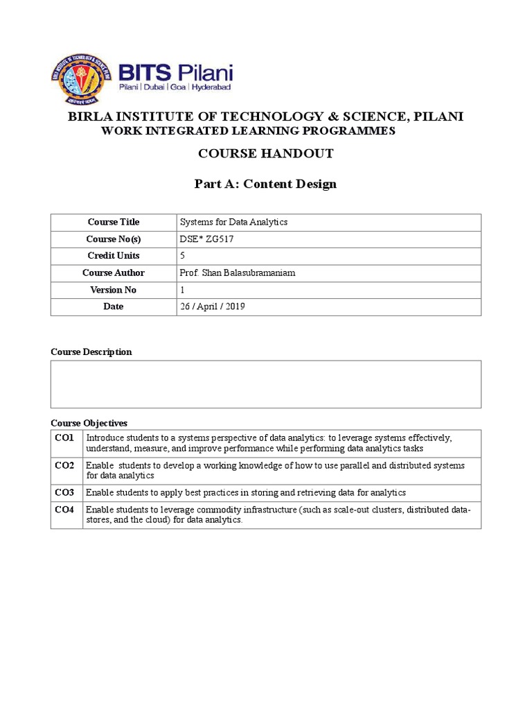 SystemaForDataAnalytics Regular HO | PDF | Parallel Computing | Computer Data Storage