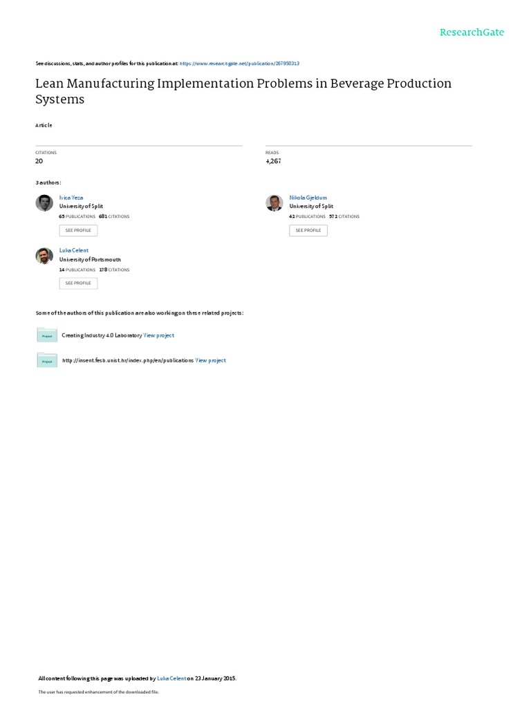 Lean Manufacturing Implementation Problems in Beve | PDF