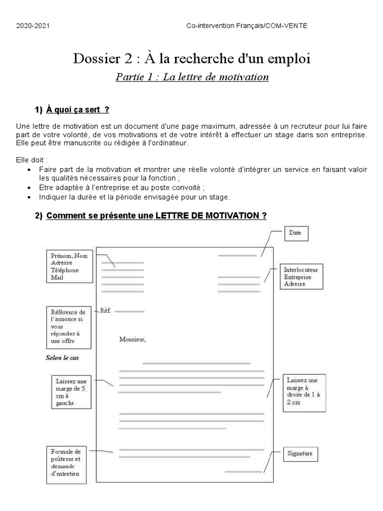 Rédiger Une Lettre de Motivation | PDF