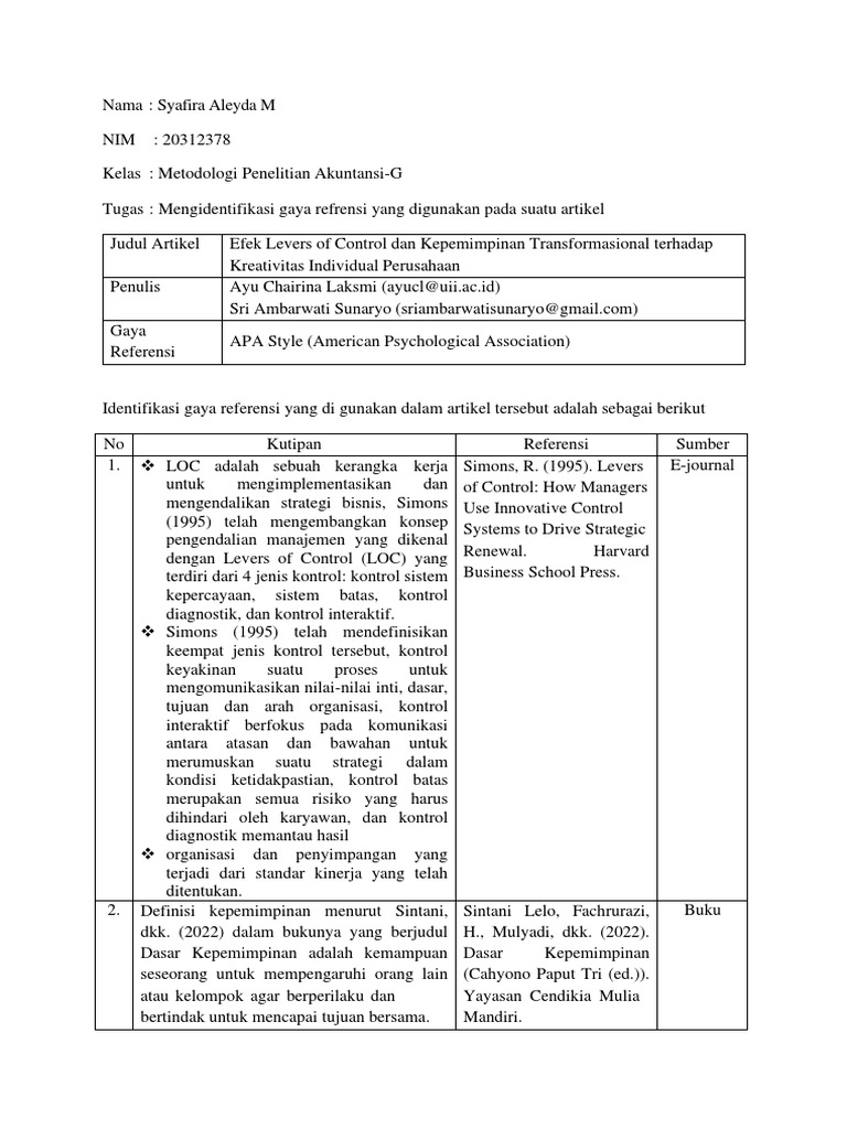 Syafira Aleyda Mazaya - Tugas Metopel | PDF