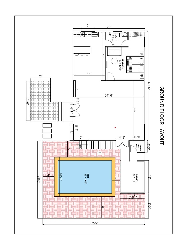Ground Floor Layout Dimensions | PDF | Buildings And Structures | Home