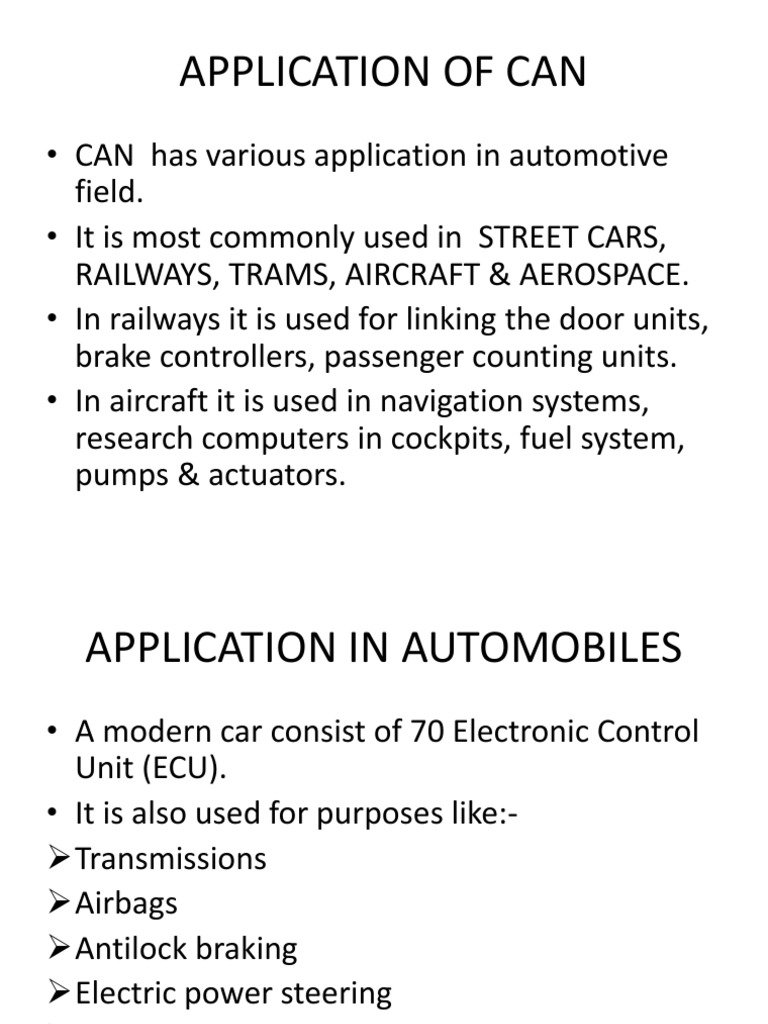 CAN Bus Applications in Automotive Systems | PDF | Technology & Engineering