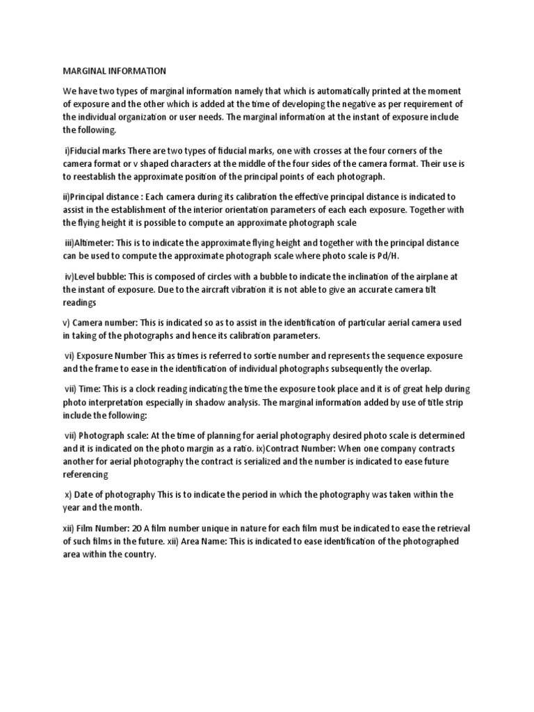 MARGINAL INFORMATION of Photographs | PDF