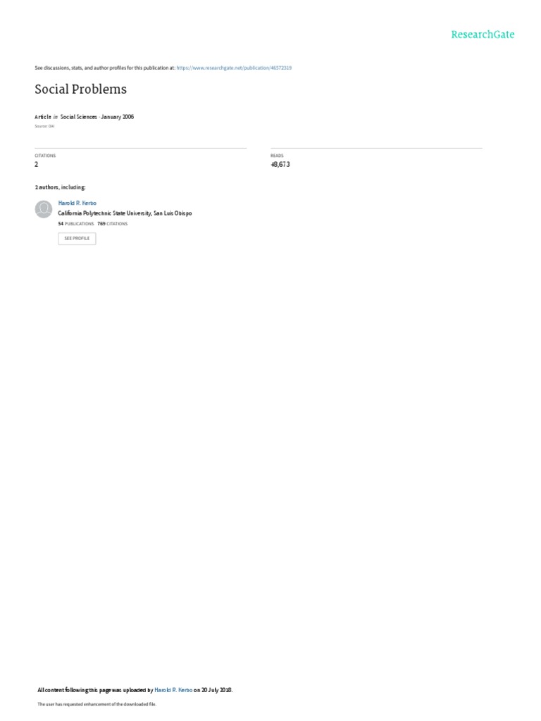 Social Problems | PDF | Sociology | Social Movements