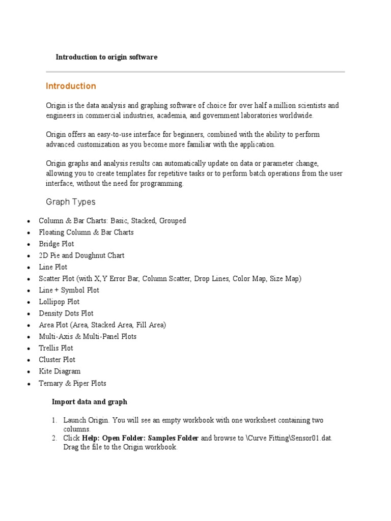 Origin Software Tutorials | PDF | Microsoft Excel | Menu (Computing)