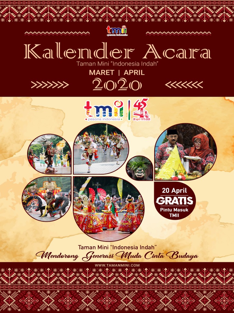 Calendar Agenda Taman Mini Mar Apr 2023 Pdf