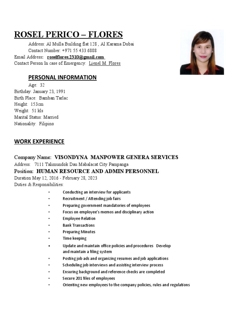 Resume Rose L Flores | PDF