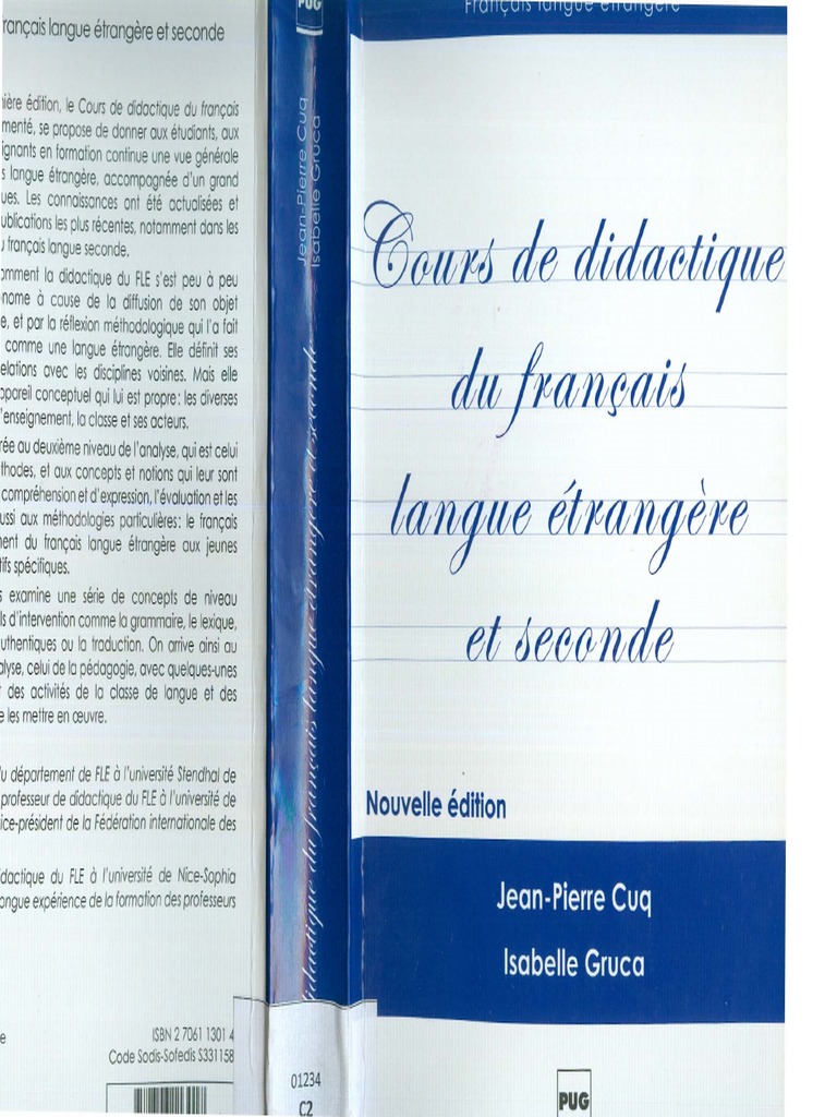 Cours De Didactique Du Fle Fls Cuq Gruca Pdf