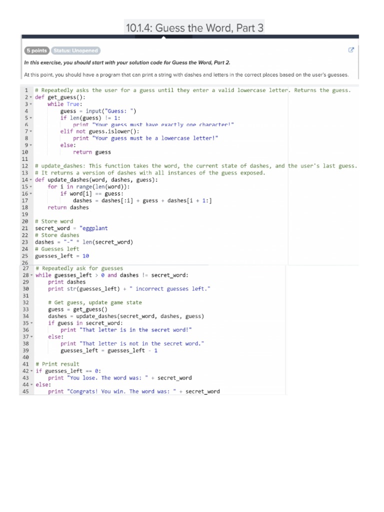 10.1.4 Guess The Word Part 3 | PDF