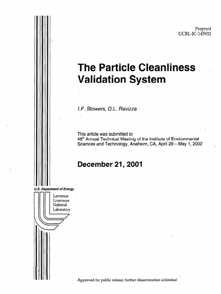 The Particle Cleanliness Validation System | PDF | Technology & Engineering