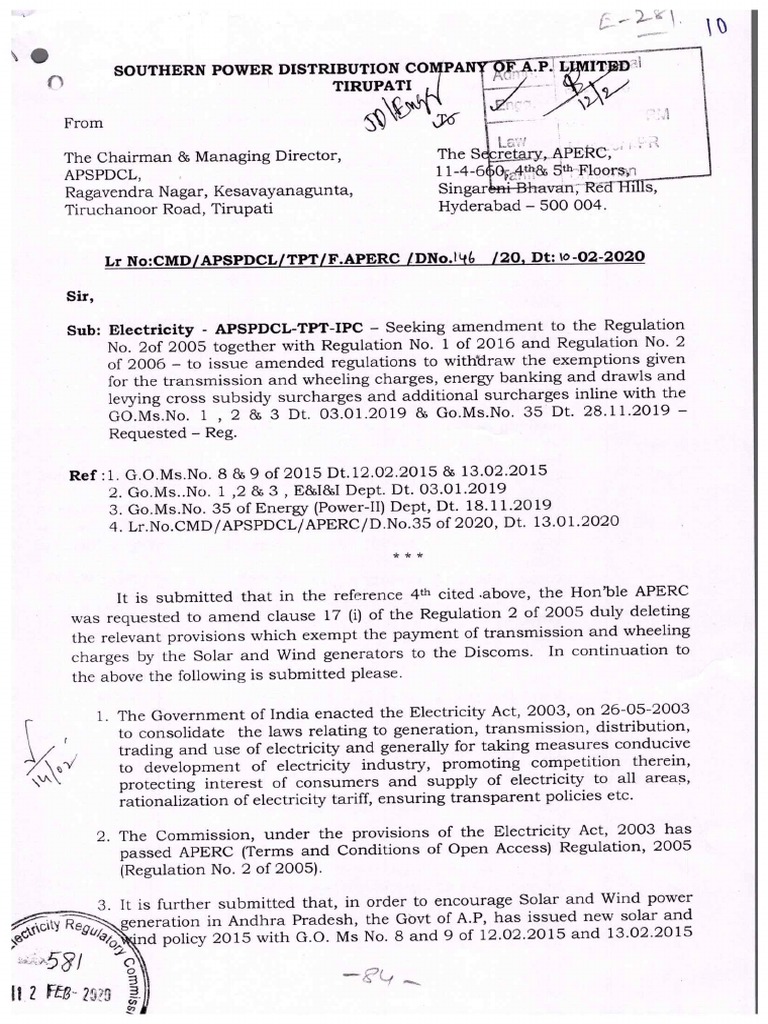 AP - Wheeling Charges | PDF