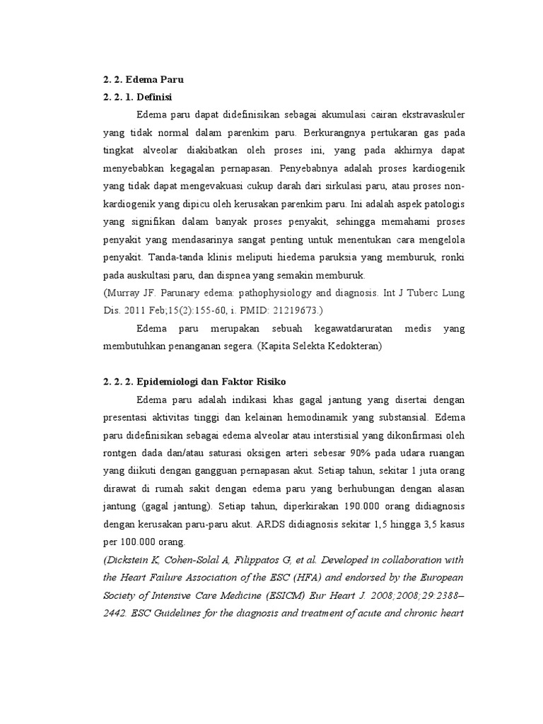 Referat Gambaran Radiologi Pada Edema Pulmo | PDF