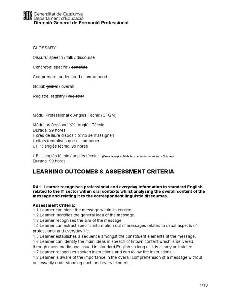 AEA Translated Curriculum - MP - Extra - Angles Tecnic - GM | PDF ...