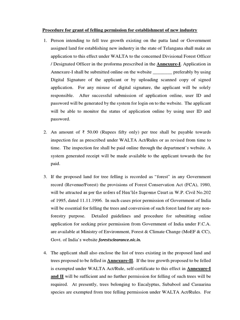 TS - PCCF EODB Forest Guidelines | PDF | Trees | Wood