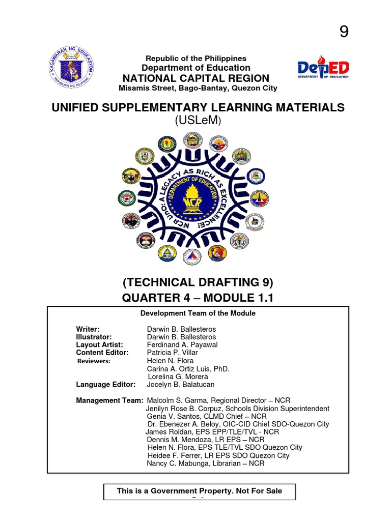 TLE 9 - Drafting Module | PDF | Technical Drawing | Electrical Connector