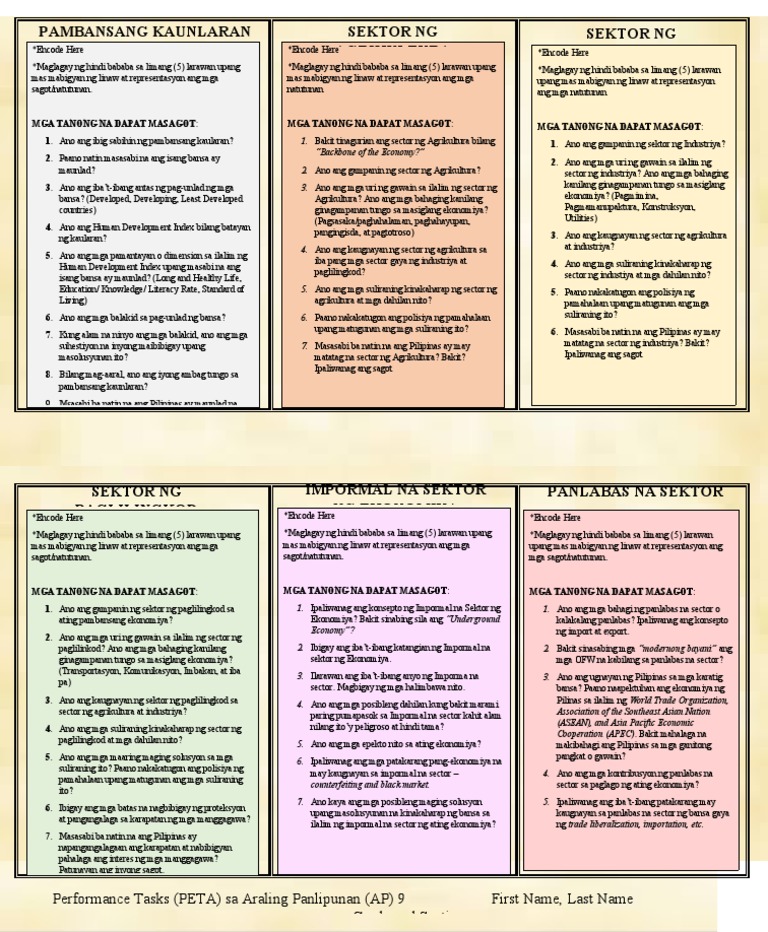 4th Quarter - Performance Tasks | PDF