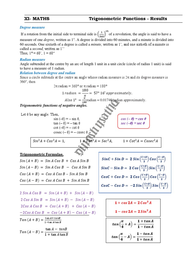 3trigonometric Formulae | PDF | Trigonometric Functions | Trigonometry