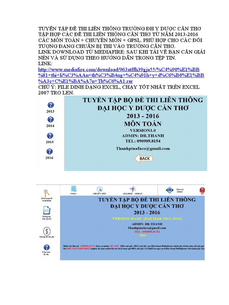 (123doc) - Tuyen-Tap-De-Thi-Lien-Thong-Dai-Hoc-Y-Duoc-Can-Tho | PDF