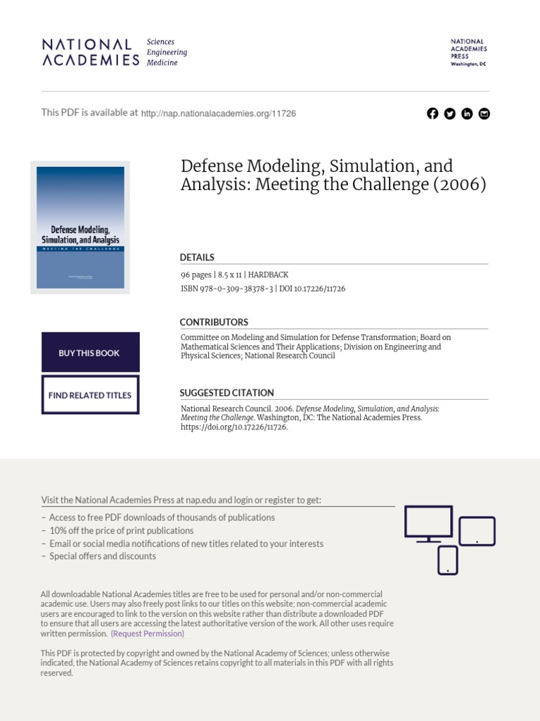 Defense Modeling, Simulation, and Analysis | PDF | Decision Making | System