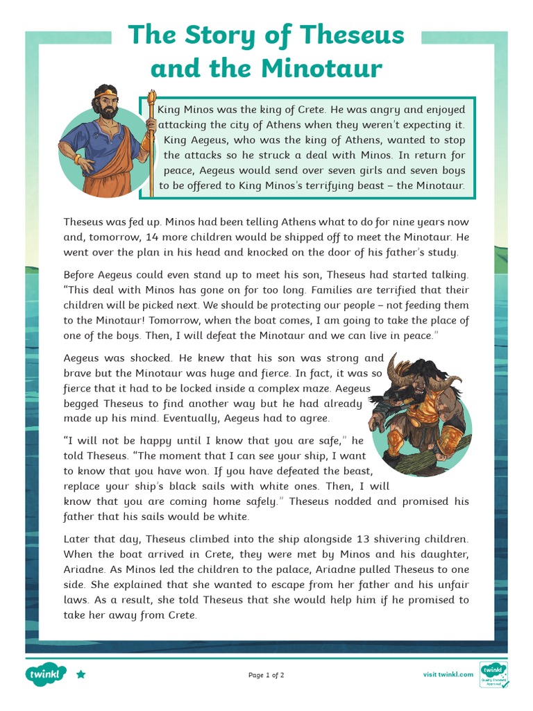 Mythical Stories From Different Cultures The Story of Theseus and The ...