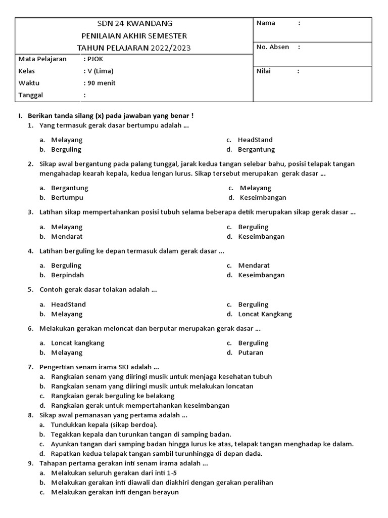 Pas Kelas 5B Final | PDF