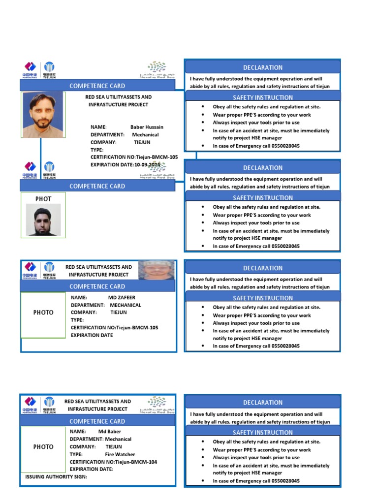 Authorization Card | Download Free PDF | Workplace | Safety