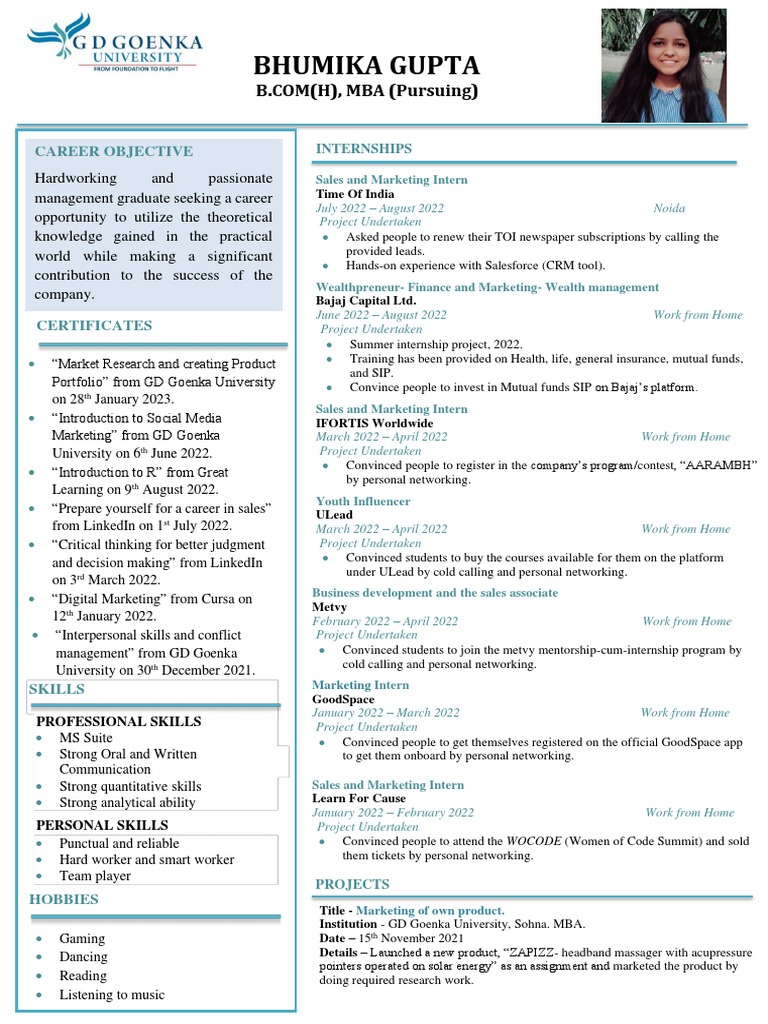 Bhumika Gupta - Resume-1 - Bhumika Gupta | PDF