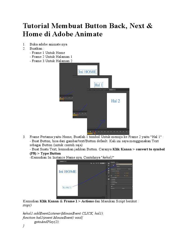 Membuat Button Pada Adobe Animate CC | PDF