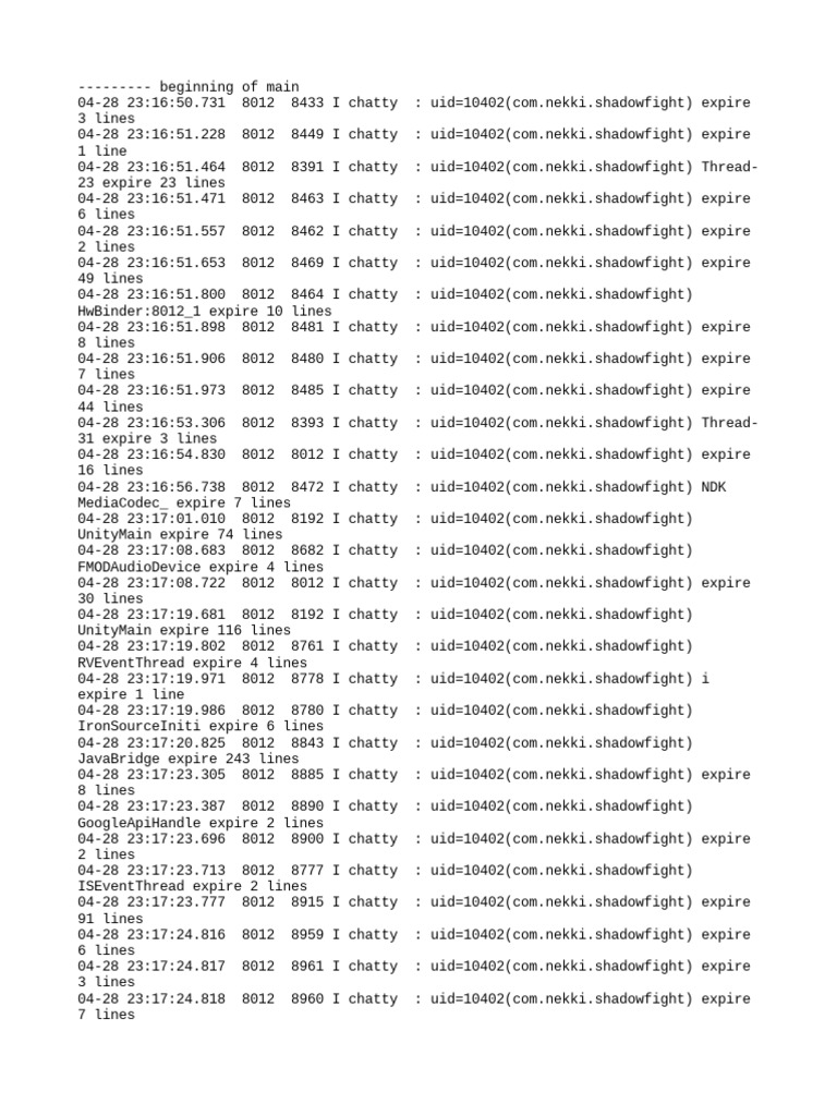 Mod Menu Log - Com - Nekki.shadowfight | PDF | Logging | Computer Science