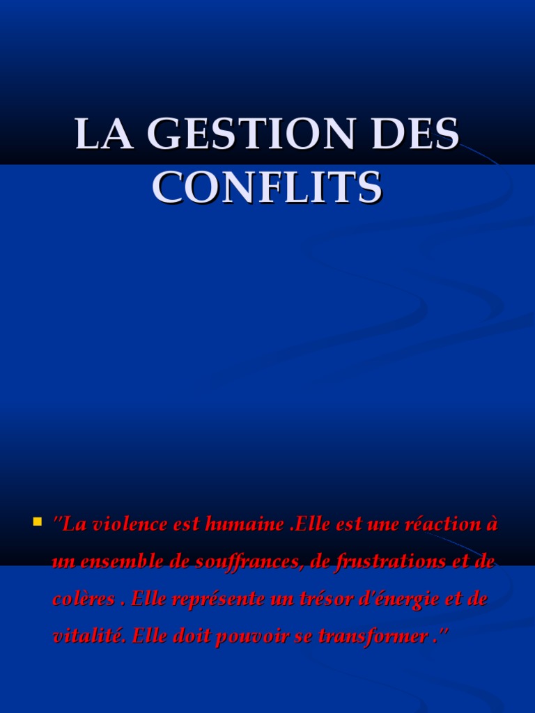 La Gestion Des Conflits | PDF