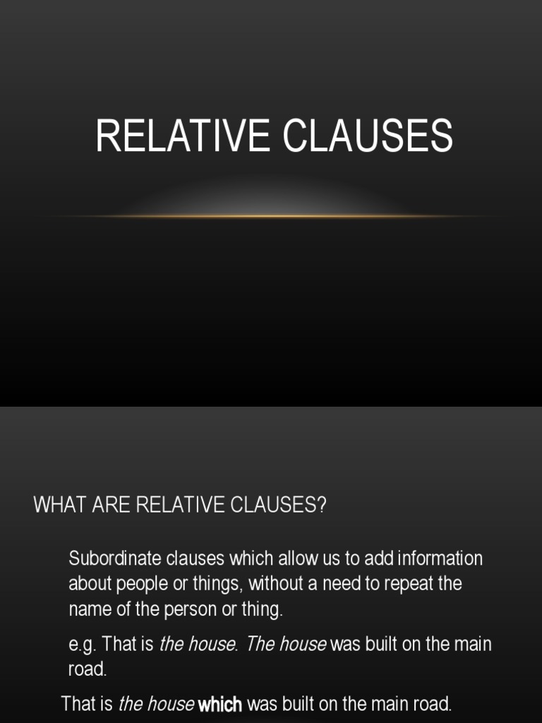 Relative Clauses 2019 2020 | PDF | Clause | Linguistics