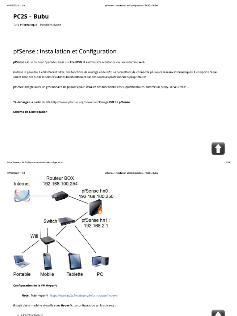 Pfsense - Installation Et Configuration - PC2S - Bubu | PDF Pfsense - Installation Et Configuration - PC2S - Bubu | PDF
