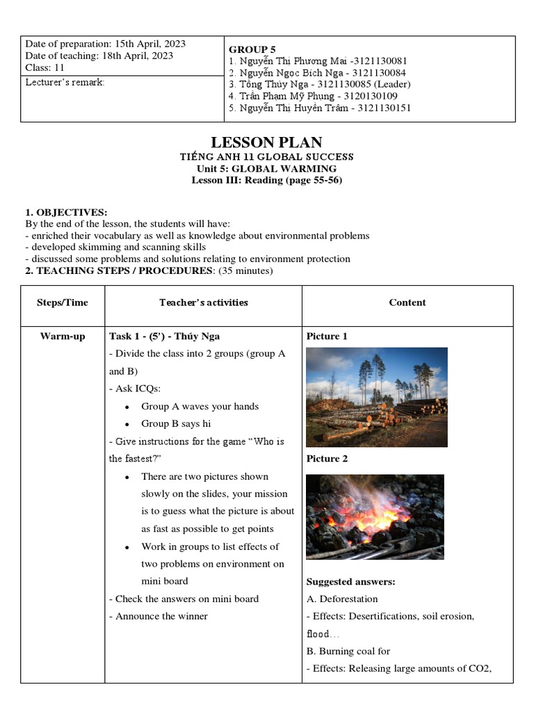 Lesson Plan - Global Warming - GS | PDF