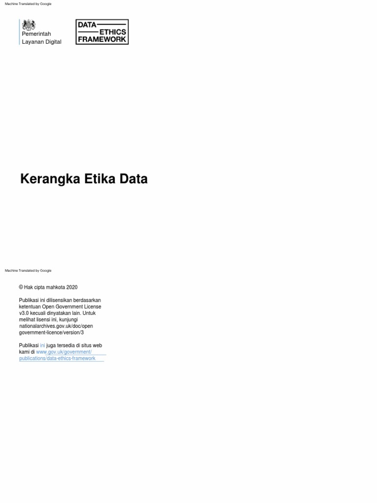 Data - Ethics - Framework Translate | PDF