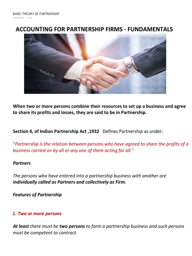 Basic Theory of Partnership | PDF | Partnership | Law Of Agency