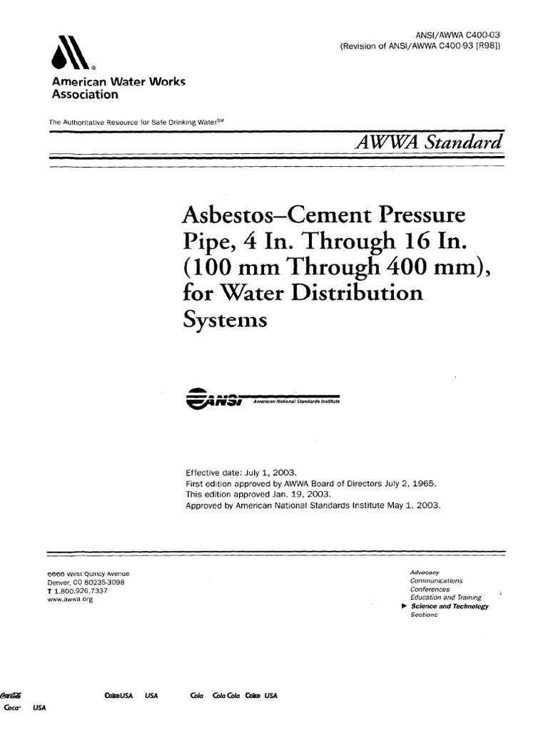 Awwa C400-03 | PDF