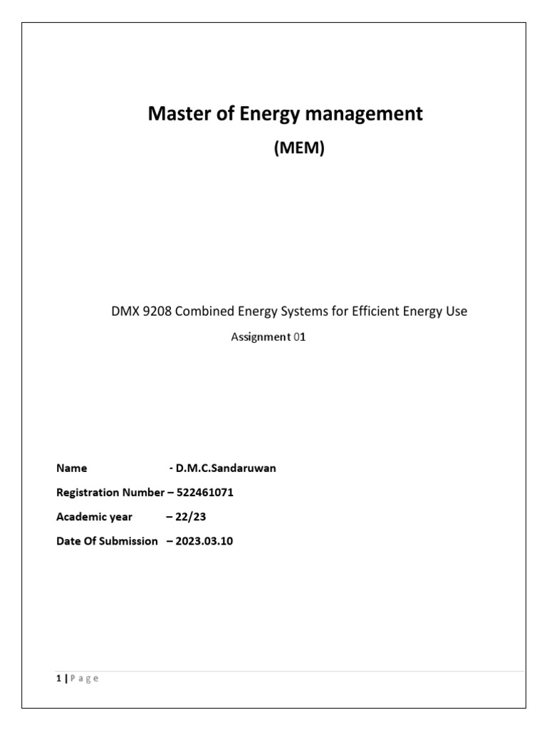 CES Assignment 01 DMC Sandaruwan 522461071 | PDF