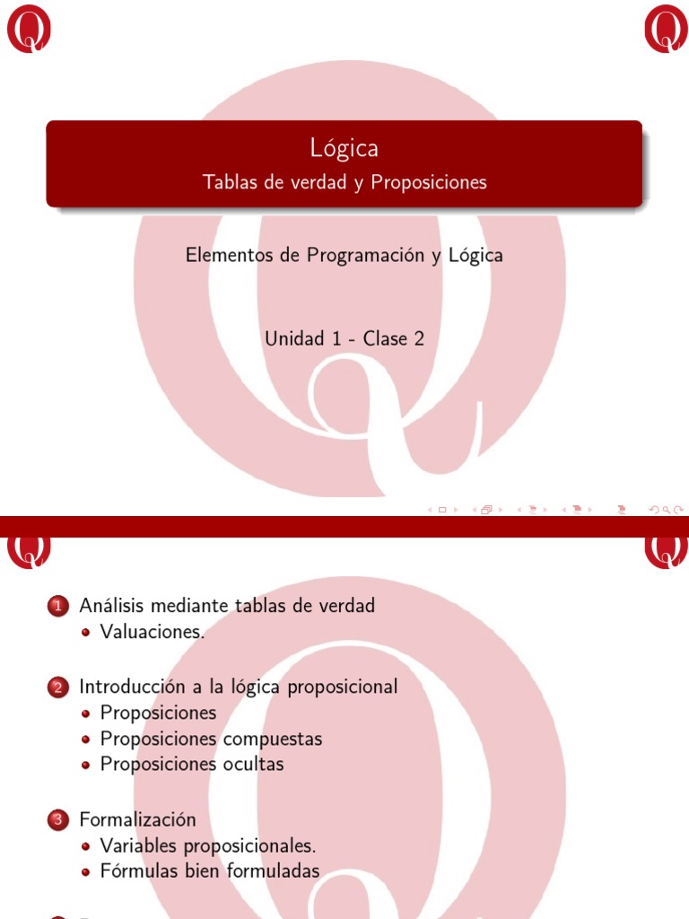 Tablas de Verdad en Lógica Proposicional | PDF | Proposición | Verdad