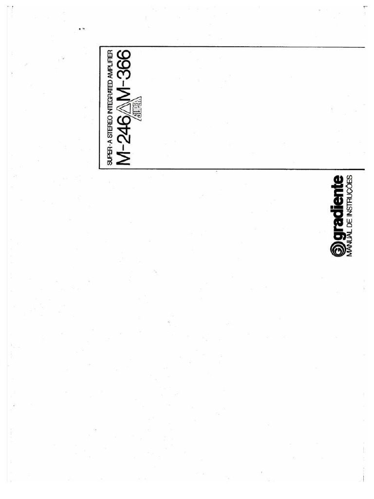 Gradiente Model 246 e 366 Manual de Instruoes | PDF
