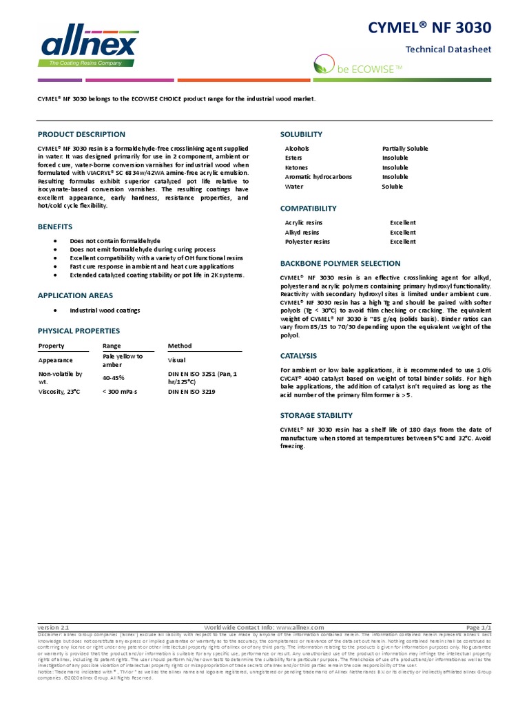 Cymel-Nf-3030 en A4 | PDF | Varnish | Polyester