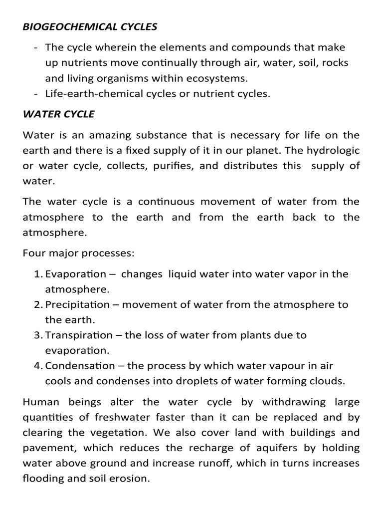 Biogeochemical Cycles | PDF